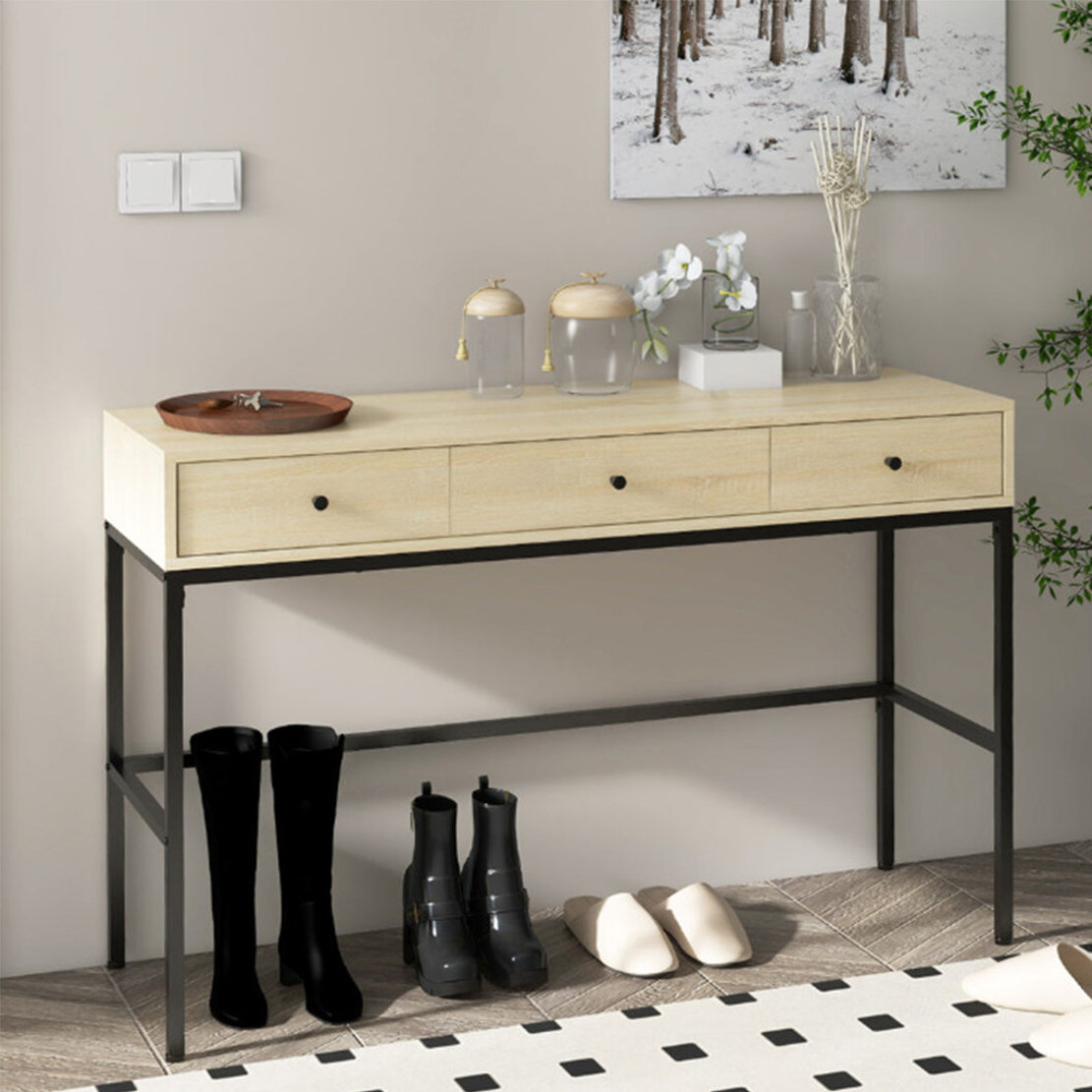 17 Stories Modern Minimalist Console Table With 3 Drawers | Wayfair